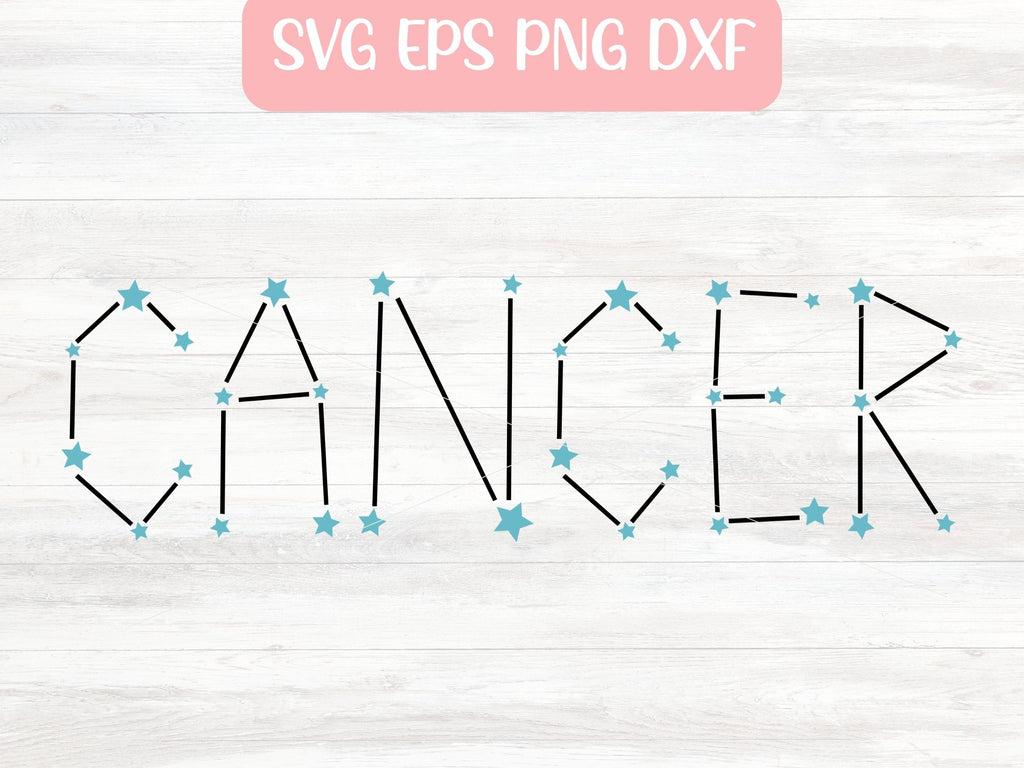 Cancer SVG File for Cricut or Silhouette, Zodiac Sign Sublimation PNG ...