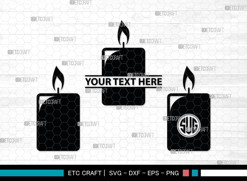 Candle Monogram, Candle Silhouette, Candle SVG, Birthday Candle Svg ...