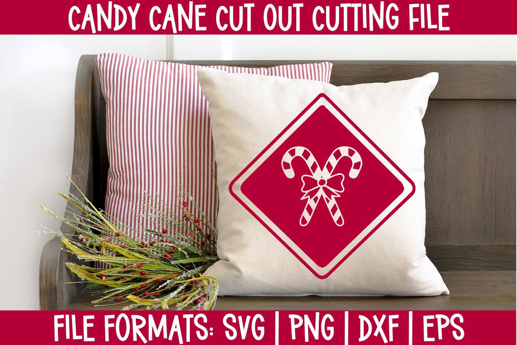 Candy Cane Cut Out SVG Cut File Design for Silhouette and Cricut - So ...