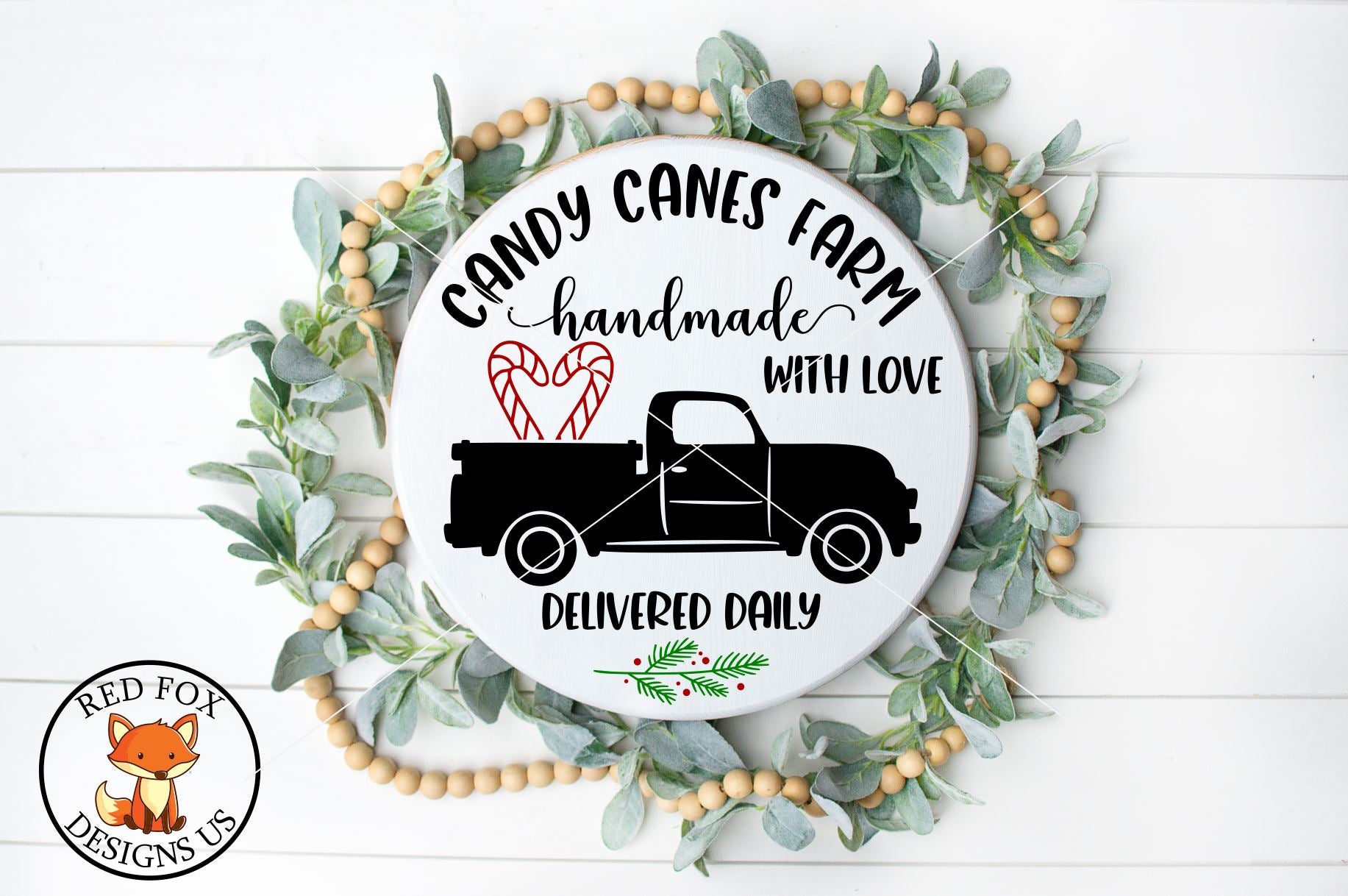 Candy Cane Farm SVG, PNG, DXF, Farmhouse Christmas Design - So Fontsy