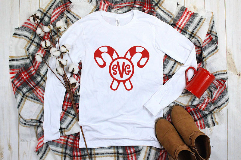 Candy Cane Monogram Frame - So Fontsy