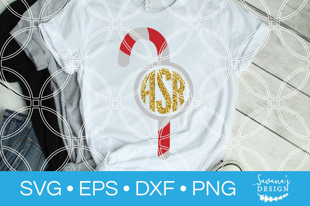 Candy Cane Monogram SVG Bundle - So Fontsy