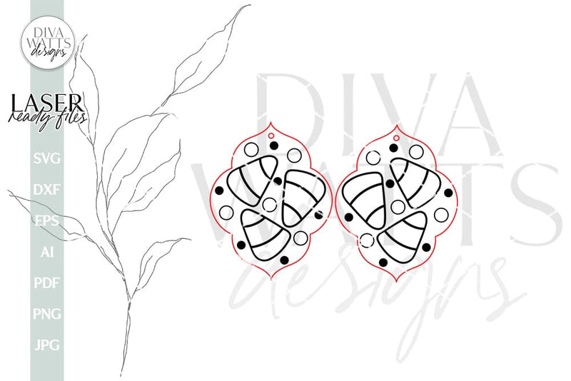 Candy Corn Earrings SVG For Laser Fall Earrings Candy Corn Glowforge E ...