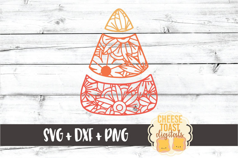 Candy Corn Zen Doodle Mandala - Halloween SVG PNG DXF Cut Files - So Fontsy