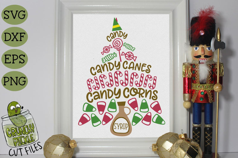 Candy & Syrup Elf Diet Christmas Phrase SVG - So Fontsy