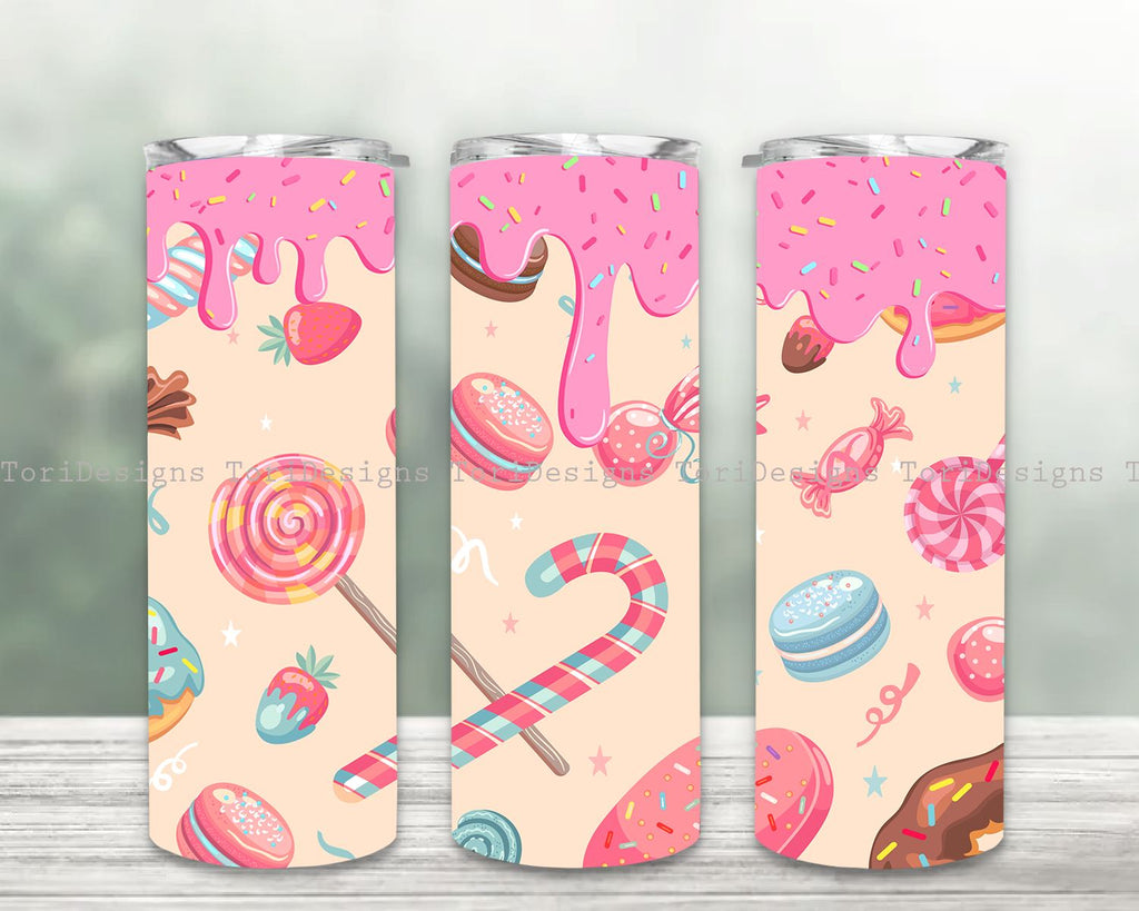 Candy Tumbler, 20 Oz Skinny Tumbler Design, Candy Label PNG, Candy ...