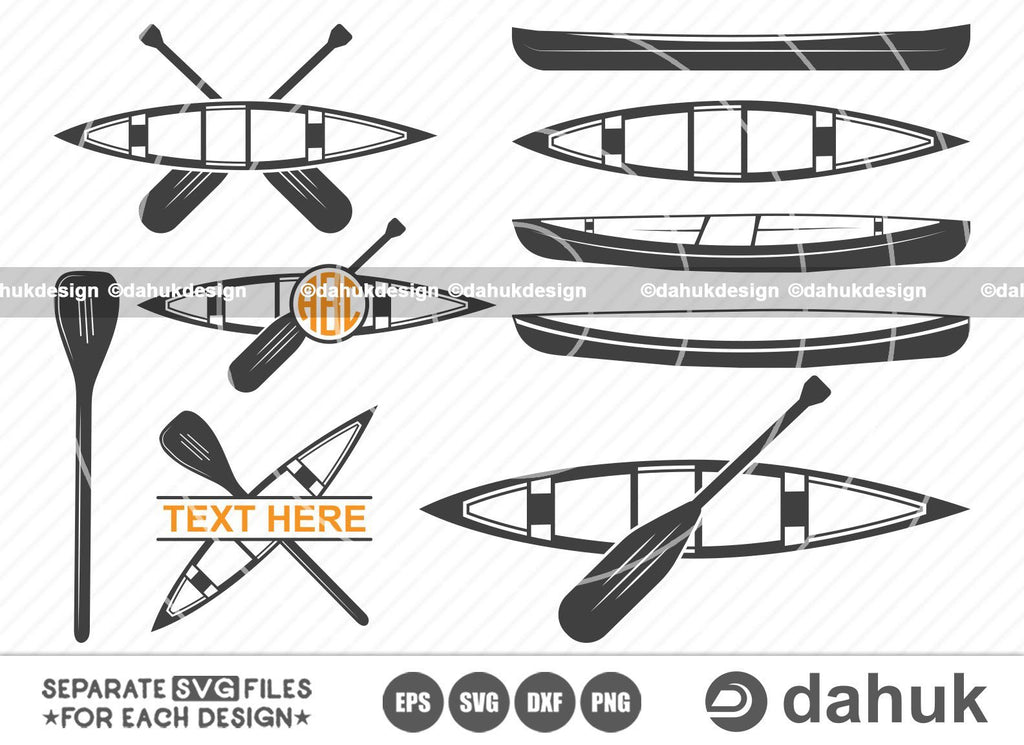 Canoe Svg, Canoe and Paddles, Kayak Svg, Canoe Monogram svg, Canoe ...