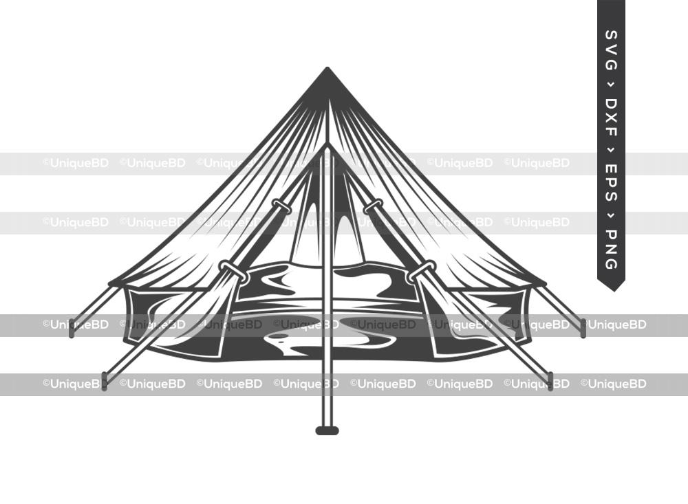 Canvas Bell Tent SVG Cut File | Camp Tent Svg | Canvas Tent Icon Svg ...