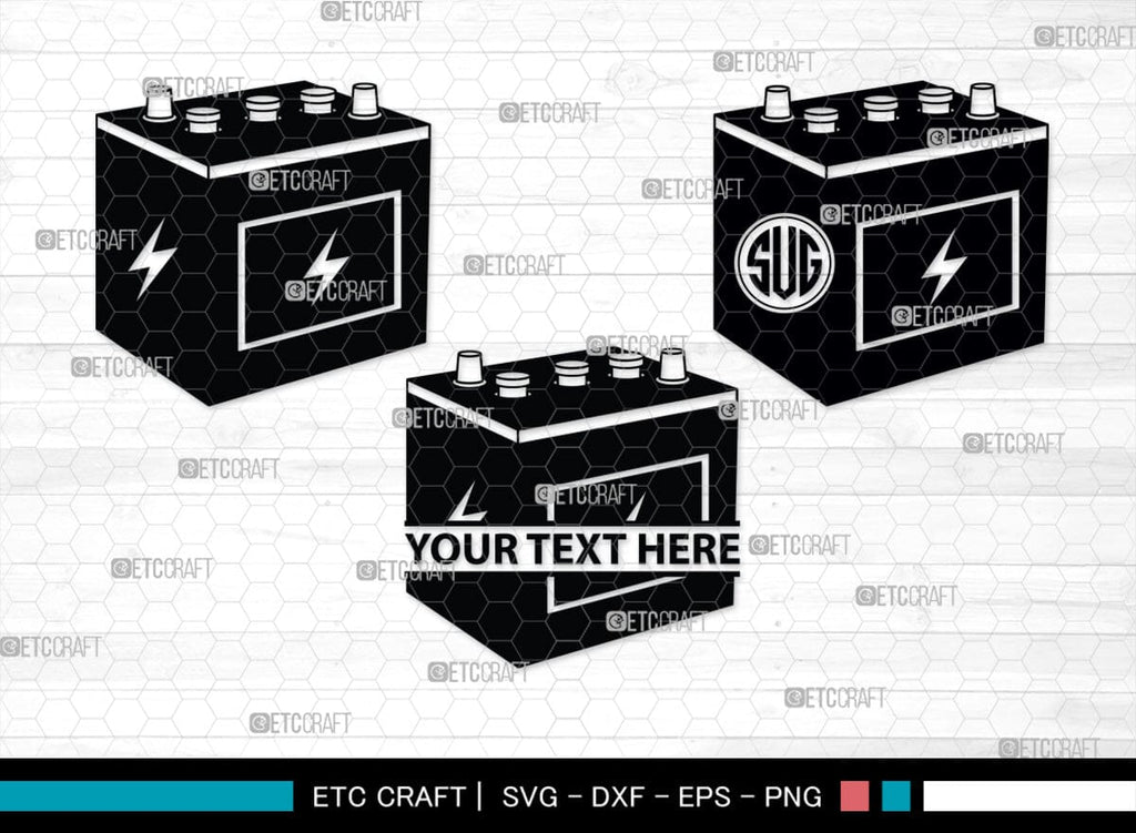 Car Battery Monogram, Car Battery Silhouette, Car Battery SVG, Battery ...