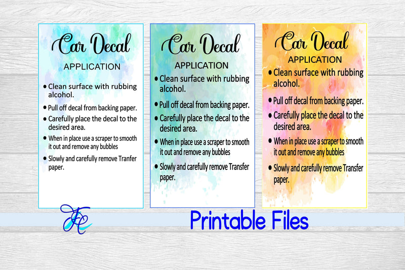 Car Decal Care Cards - So Fontsy
