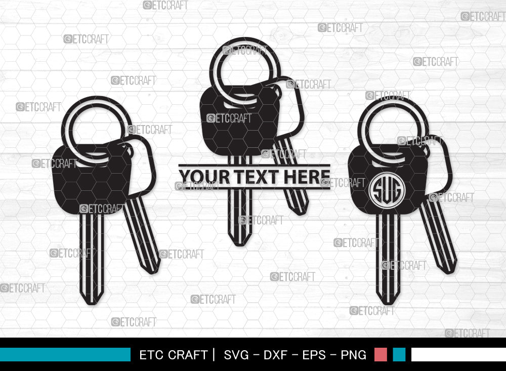 Car Keys Monogram SVG, Key Decals Svg, Key Printable Svg, Key Svg, Auto ...