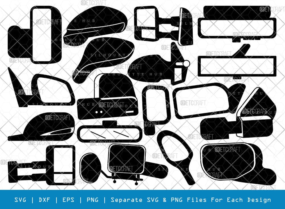Car Mirror SVG, Mirror Silhouette, Car Side Mirror Svg, Rear View ...