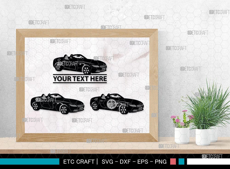 Car SVG, Car Monogram, Sports Car Silhouette, Vehicle Car Svg - So Fontsy