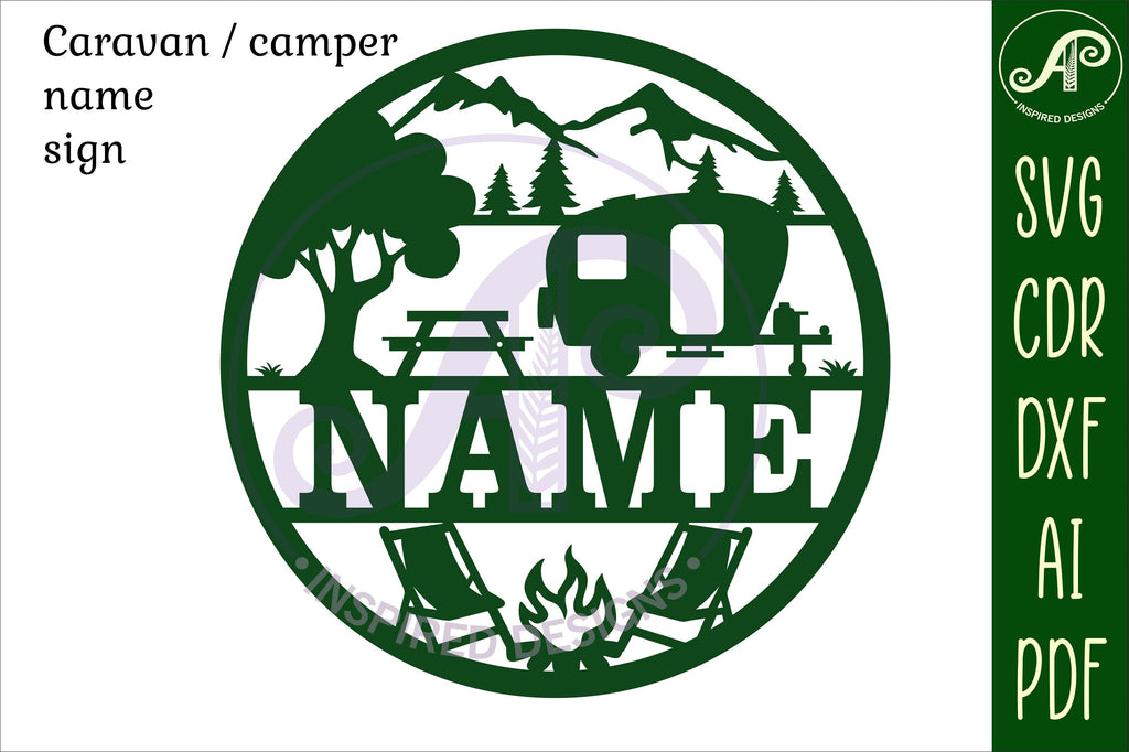 Caravan/ camper name sign svg laser cut template - So Fontsy