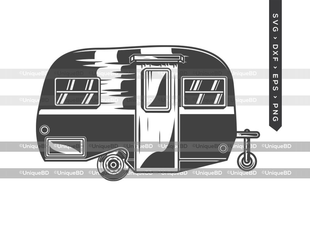 Caravan SVG Cut File | Camper Svg | Caravan Icon Svg | Trailer Svg ...