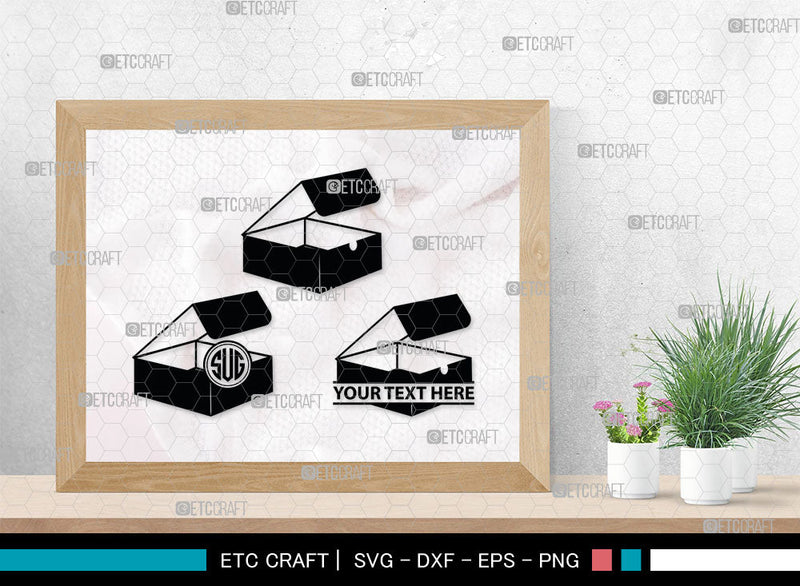 Cardboard Box Monogram, Cardboard Box Silhouette, Cardboard Box SVG ...