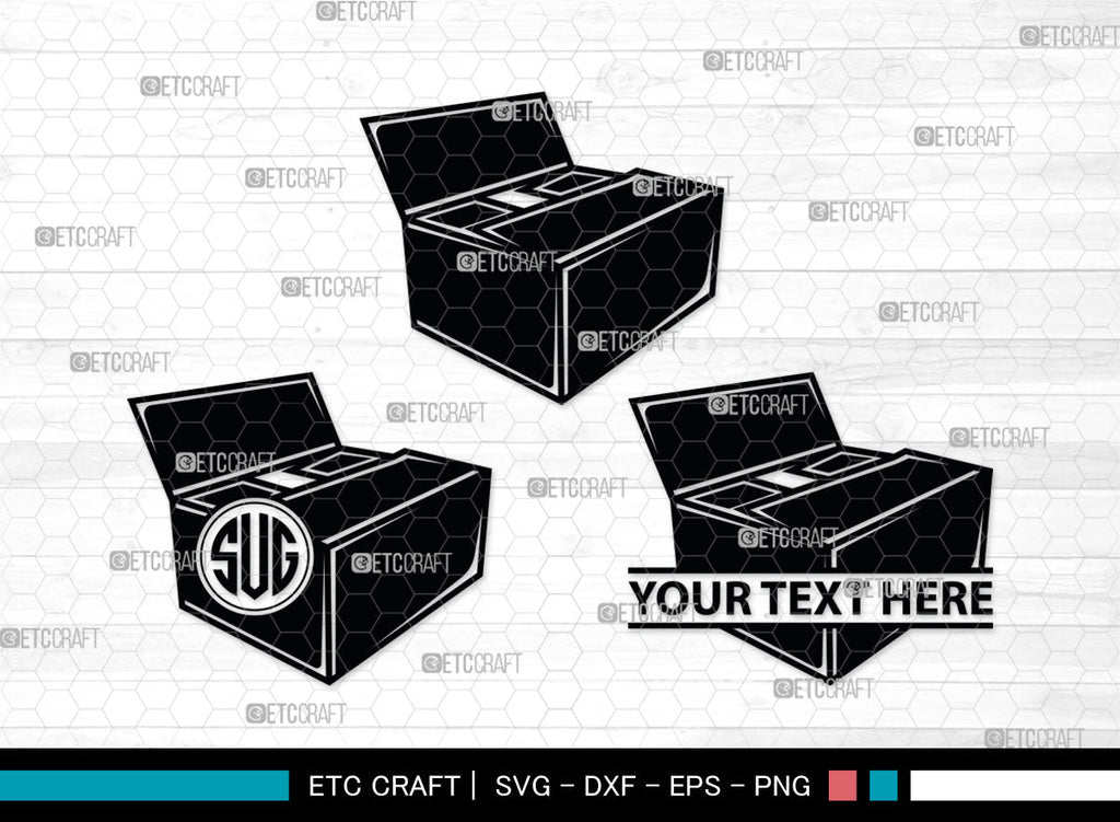 Cardboard Box Monogram, Cardboard Box Silhouette, Cardboard Box SVG ...