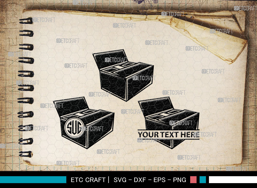 Cardboard Box Monogram, Cardboard Box Silhouette, Cardboard Box SVG ...