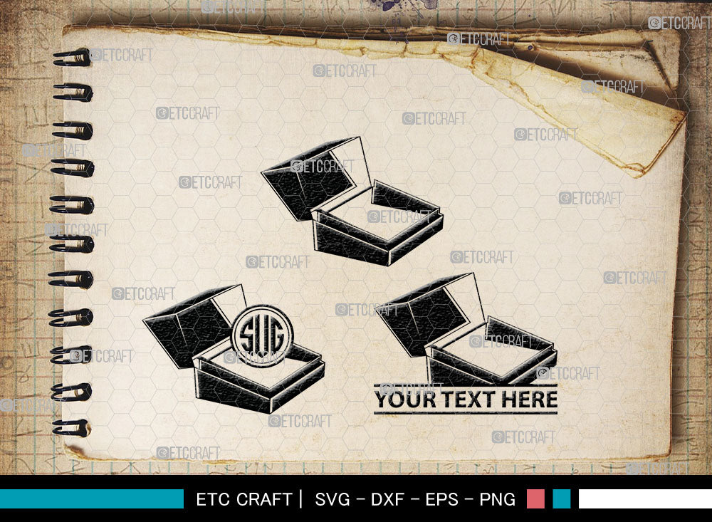 Cardboard Box Monogram, Cardboard Box Silhouette, Cardboard Box SVG ...