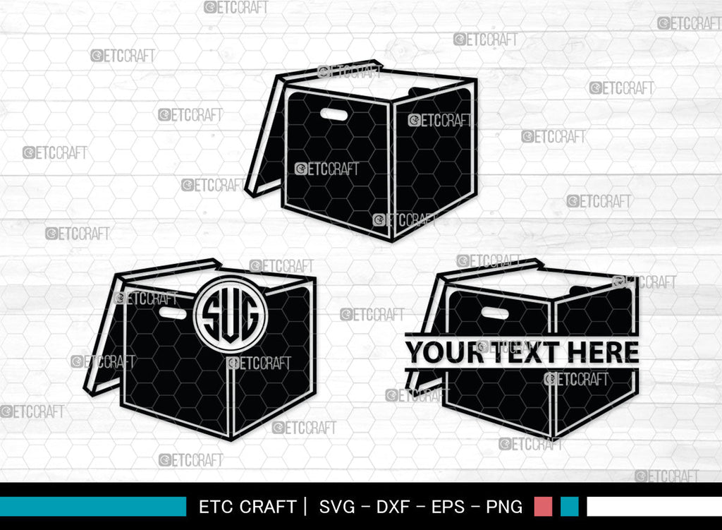 Cardboard Box Monogram, Cardboard Box Silhouette, Cardboard Box SVG ...