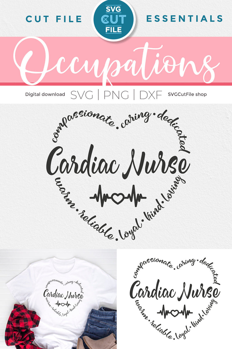 Cardiac Nurse svg for a Cardiologist nurse team - So Fontsy