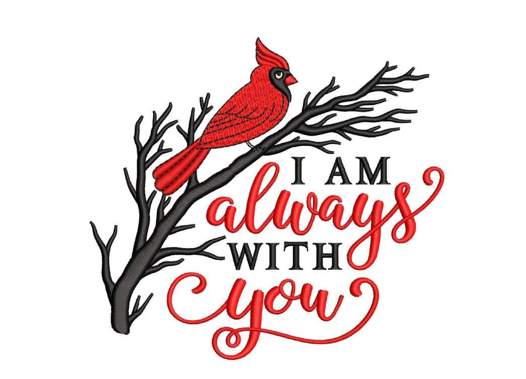 Cardinal Embroidery Design, Remembrance Embroidery File, 3 sizes ...