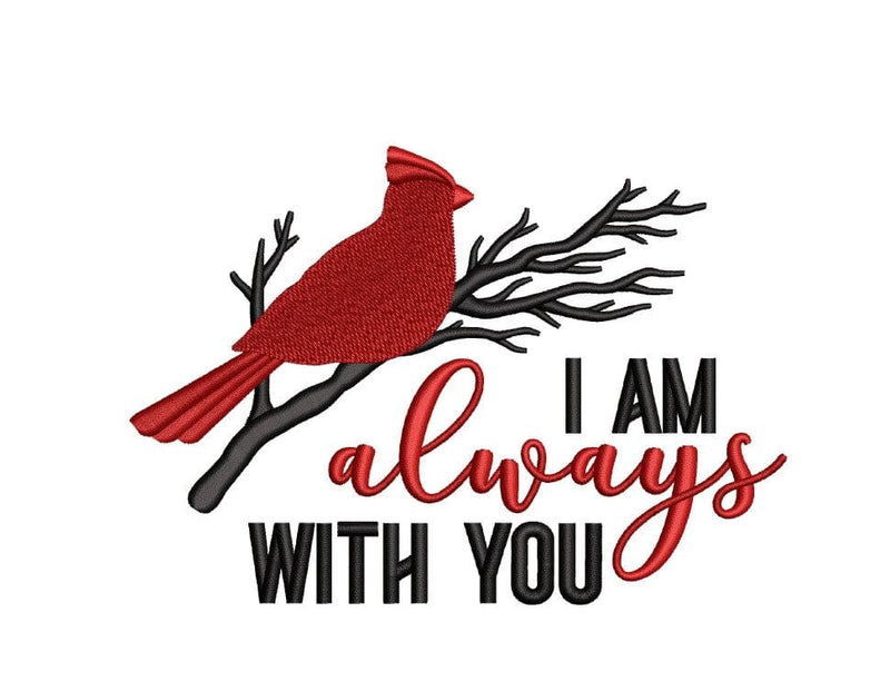 Cardinal Embroidery Design, Remembrance Embroidery File, 5 sizes ...