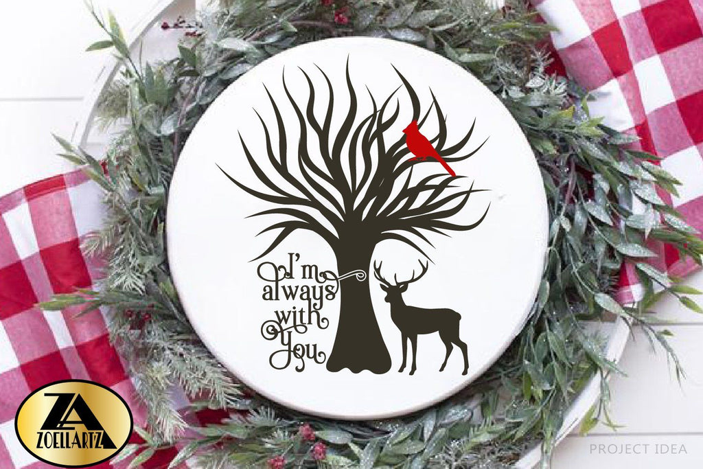 Cardinal Tree SVG Christmas Ornament SVG Christmas Sign SVG - So Fontsy