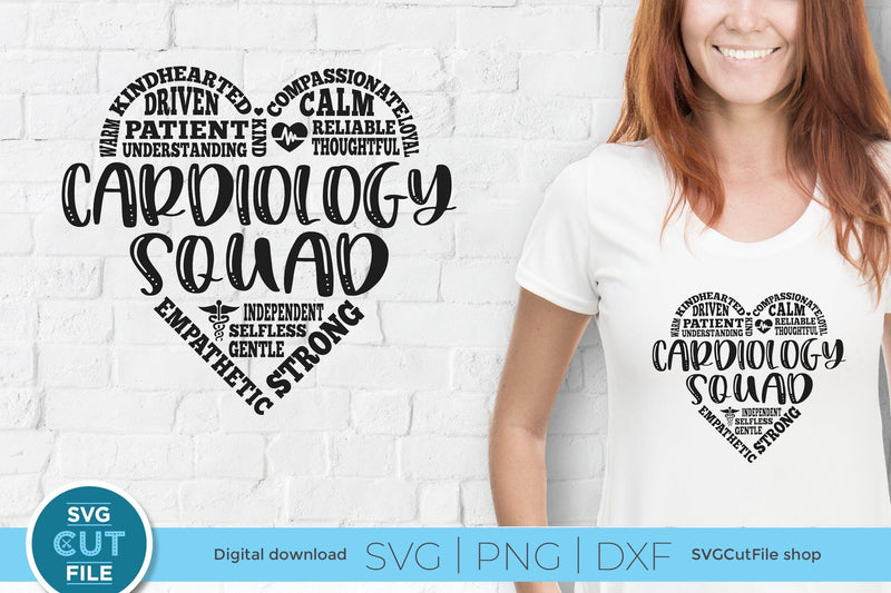 Cardiology squad svg with subway art heart - So Fontsy