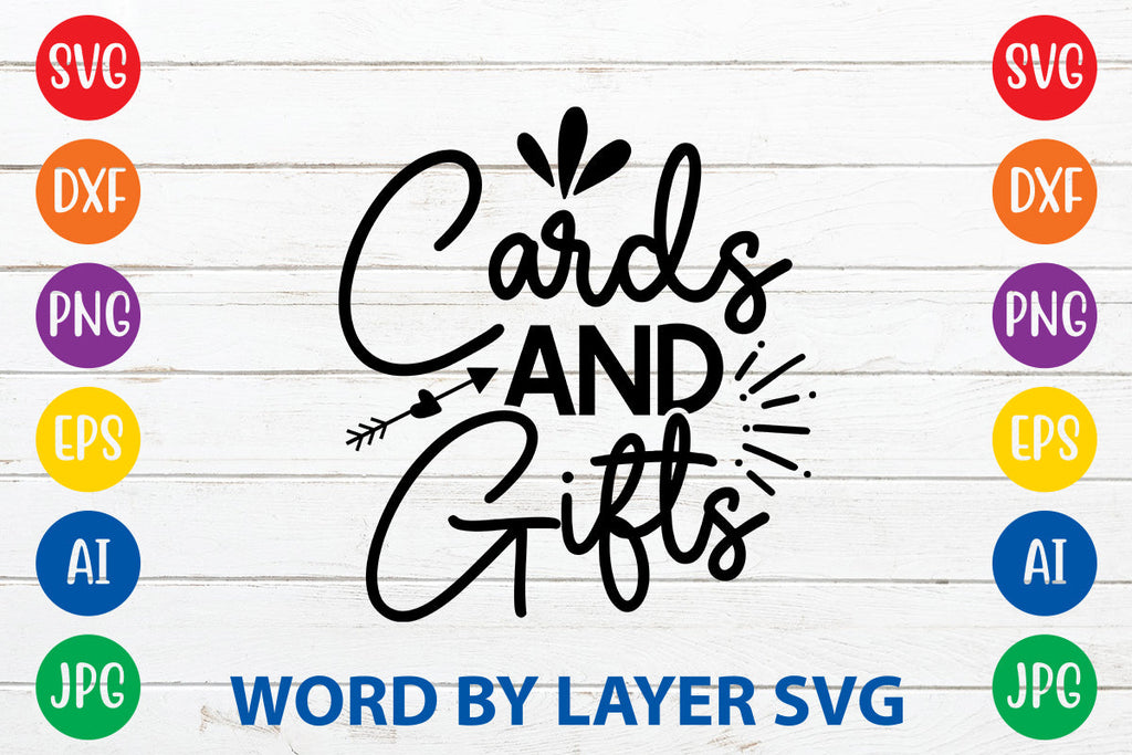 Cards And Gifts, Wedding SVG Cut File - So Fontsy