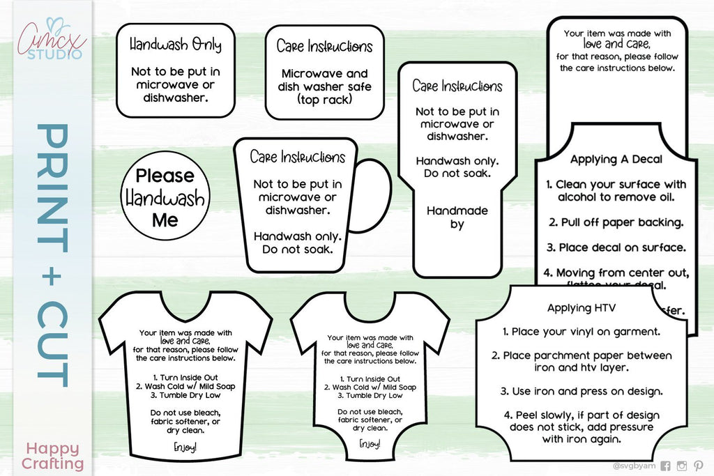 Care Card Designs - Print and cut - So Fontsy