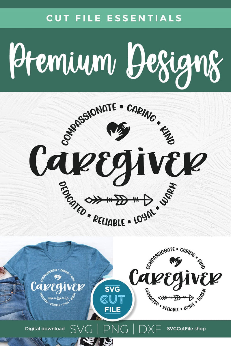 Caregiver svg with round circle for men or women - So Fontsy