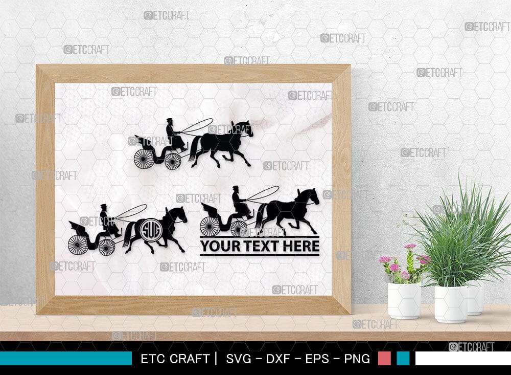 carriages Monogram, Carriages Silhouette, Horse Carriage Svg, Horse Svg ...