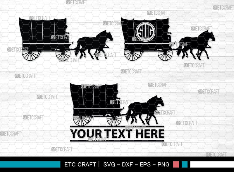 carriages Monogram, Carriages Silhouette, Horse Carriage Svg, Horse Svg ...