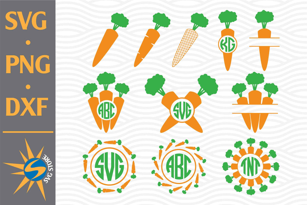 Carrot Monogram SVG, PNG, DXF Digital Files Include - So Fontsy