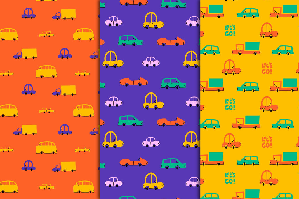 Cars Seamless Patterns - So Fontsy