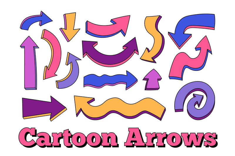 Cartoon Arrows vector set - So Fontsy