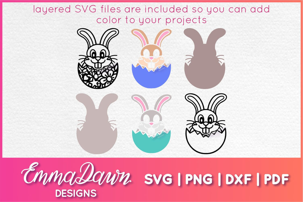 Cartoon Bunny Rabbit SVG, Cute Easter Bunny SVG - So Fontsy