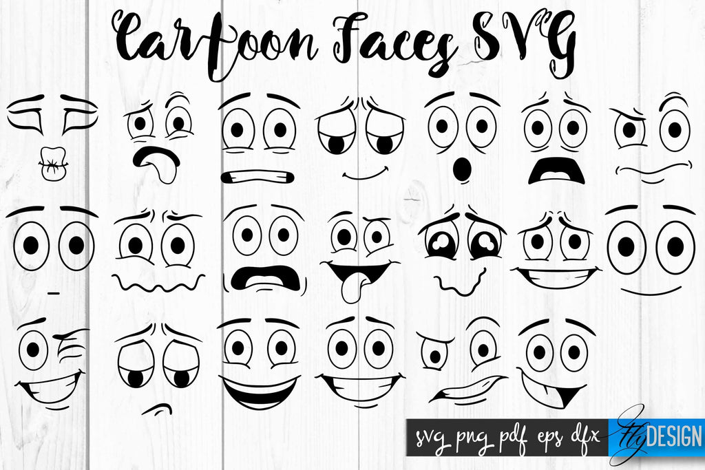Cartoon Face SVG | Funny Face SVG Design | Funny Emotions SVG Quotes ...