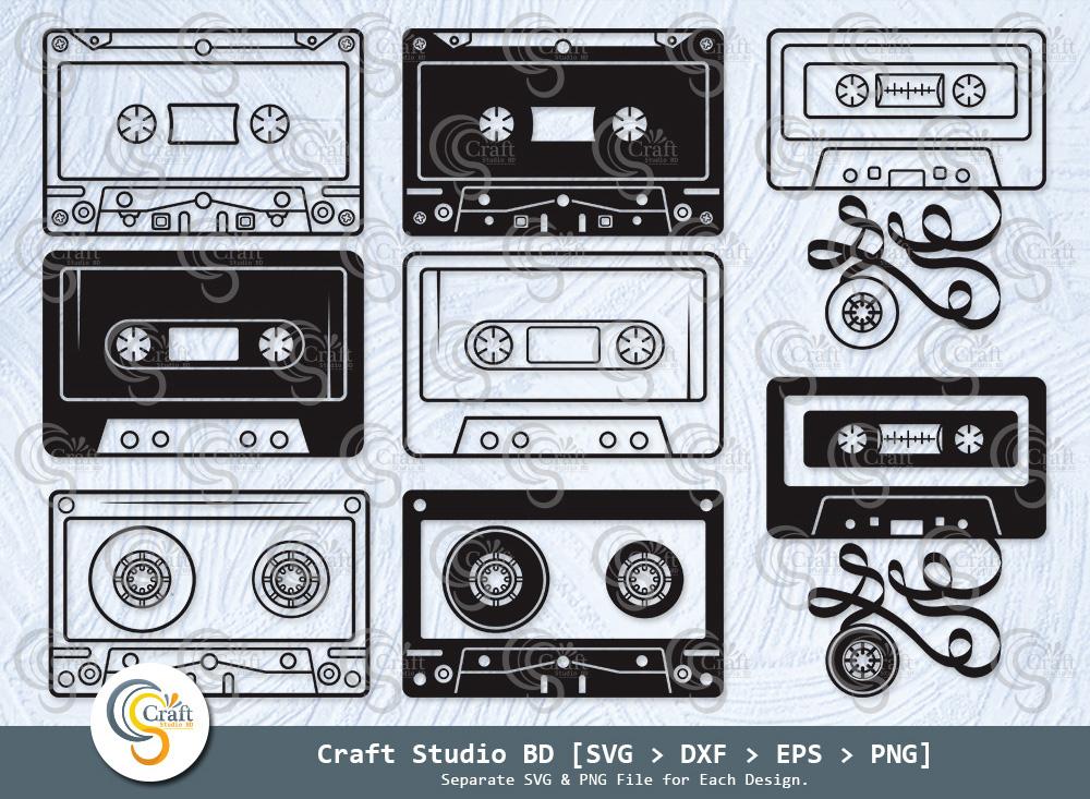 Cassette Tape Silhouette, Cassette Tape SVG, Audio Cassette Svg, Audio ...