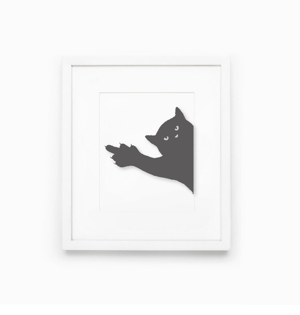 Cat Holding Up Middle Finger Cut File SVG - So Fontsy