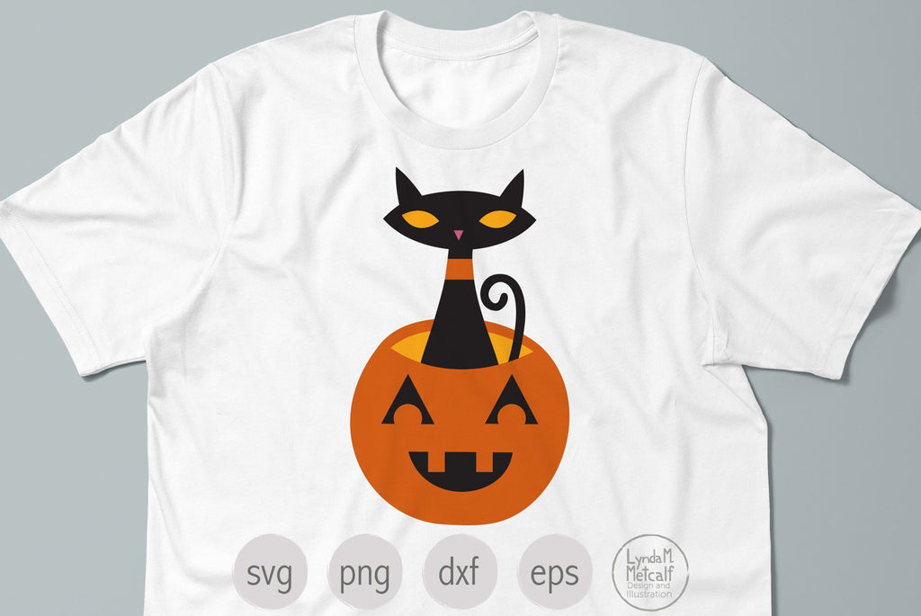 Cat in Jack-O-Lantern SVG for Halloween - So Fontsy