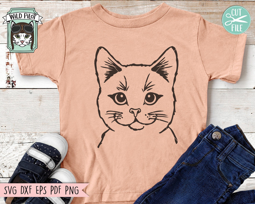 Cat Face SVG Cut File - So Fontsy