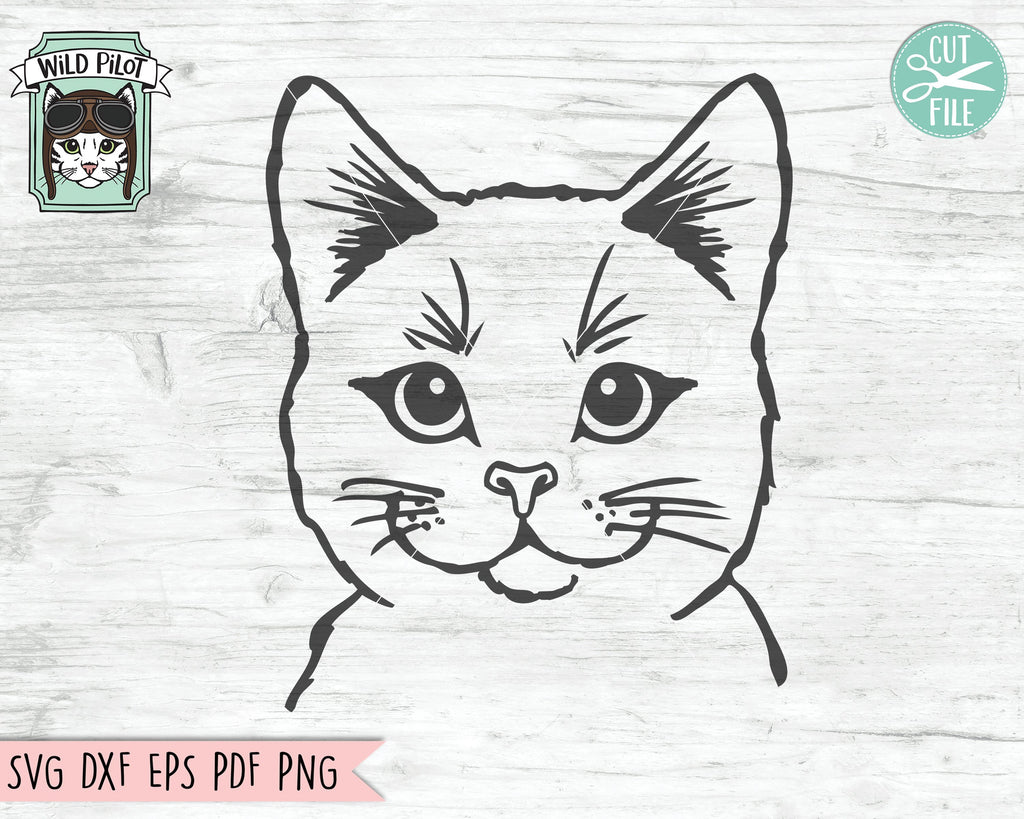 Cat Face SVG Cut File - So Fontsy