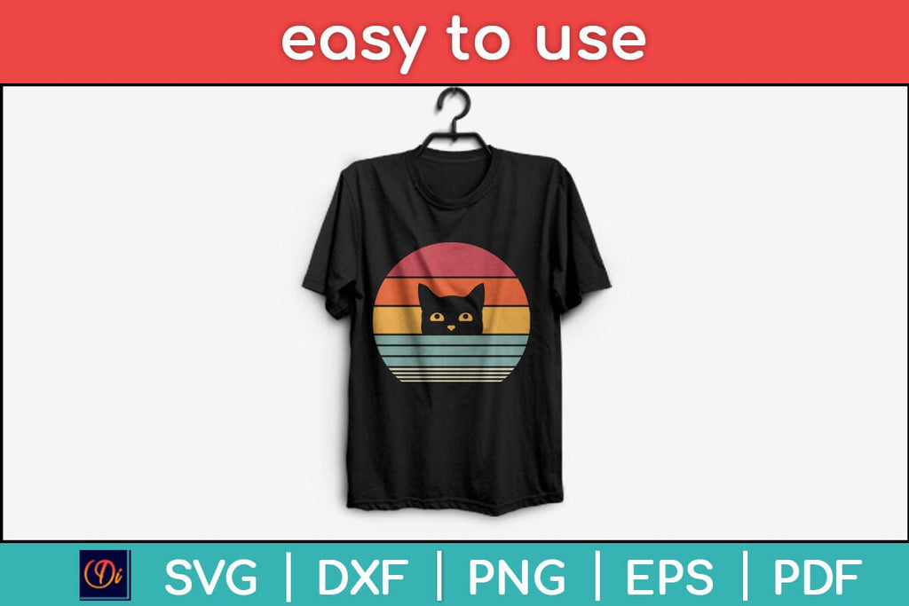 Cat Vintage Retro Style Svg Design - So Fontsy