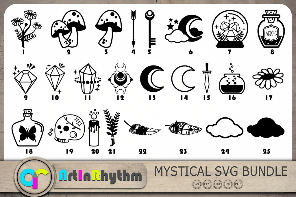 Magic Celestial Svg Bundle, Celestial Svg, Crystal Svg, Magic Svg - So ...