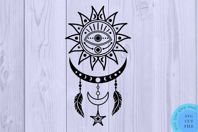 Celestial Svg - Mystical Svg - Sun and Moon Svg - Moon Phase Svg - Dre ...