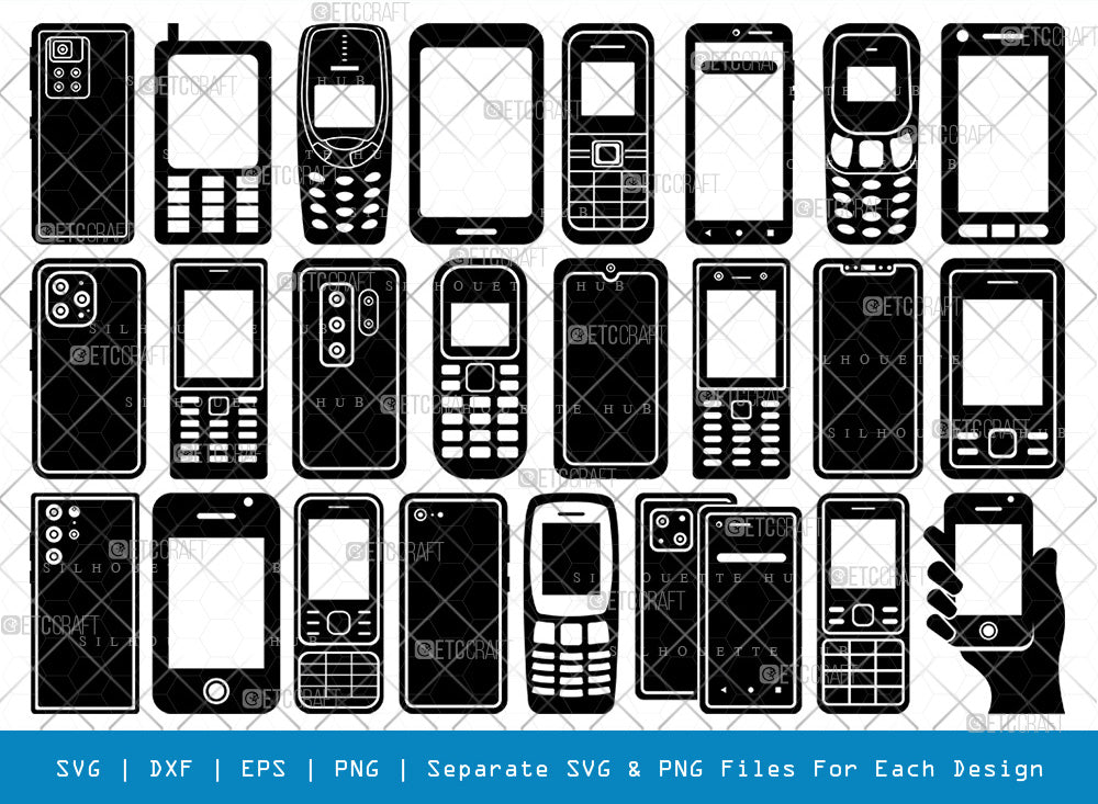Cell Phone SVG, Phone Silhouette, Iphone Svg, Smart Phone Svg, Mobile ...