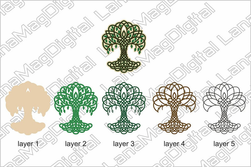 Celtic tree of life svg Layered celtic knot svg Layered tree - So Fontsy