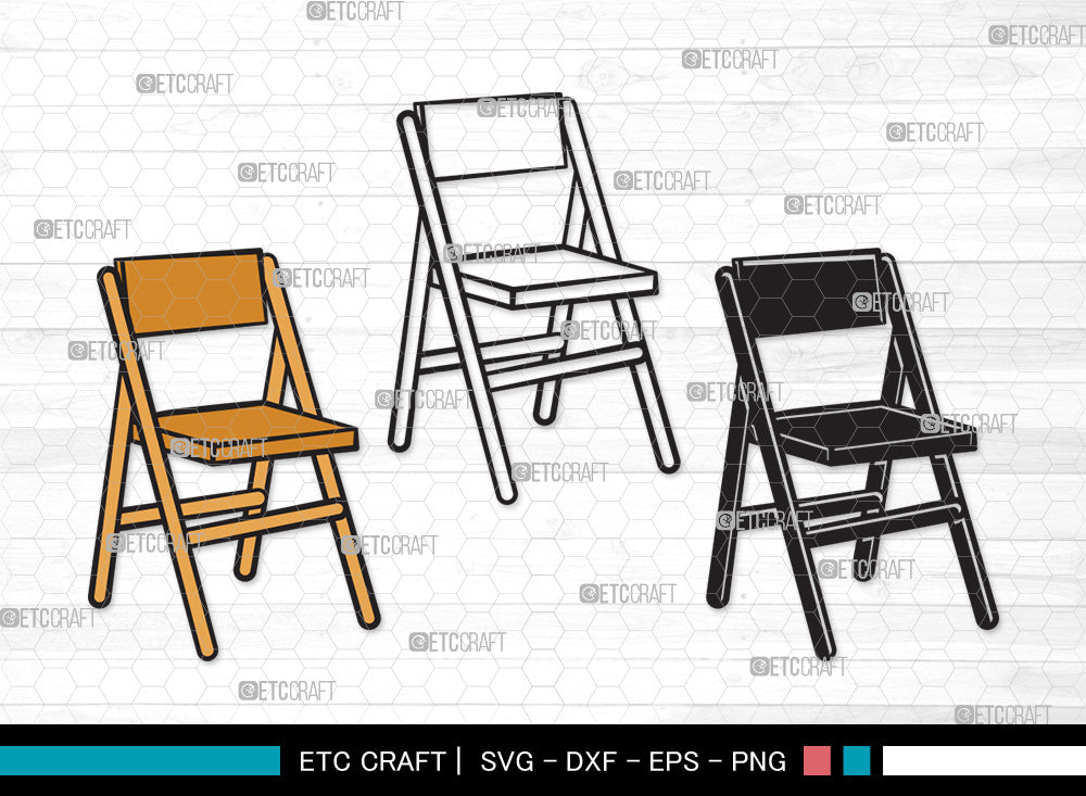 Chairs Clipart SVG Cut File, Desk Chair Svg, Wooden Chair Svg, Dining ...